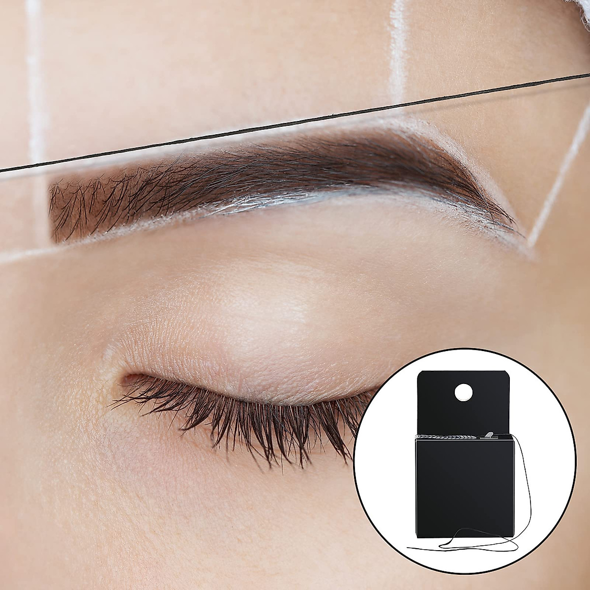 6 Pieces Eyebrow Mapping String for Microblading Pre-Inked Microblading String for Brow Mapping, Measuring Tool for Mapping Eyebrow Marking Symmetrical Eyebrow Thread Tattoo Brow Point Line Tool