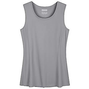 TACVASEN Workout Tank Tops for Women Sleeveless Running Shirts Women Quick Dry Yoga Shirts UPF 50+ Tank Top for Women Light Grey