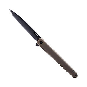 COAST Founder's Collection LX522 ORIGIN, TANTO Blade, Gentleman's EDC Folding Pocketknife, Flip Tab, Frame Lock, Pocket Clip, Stainless-Steel, Black Blade & Brown Handle
