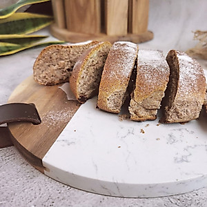 Resafy Acacia Wood Marble Cutting Board，Charcuterie Board Party Plate,Butcher Block Chopping Board Charcuterie Cheese Carving Serving,Suitable for Kitchen,Restaurants,Dining Room and Baking White