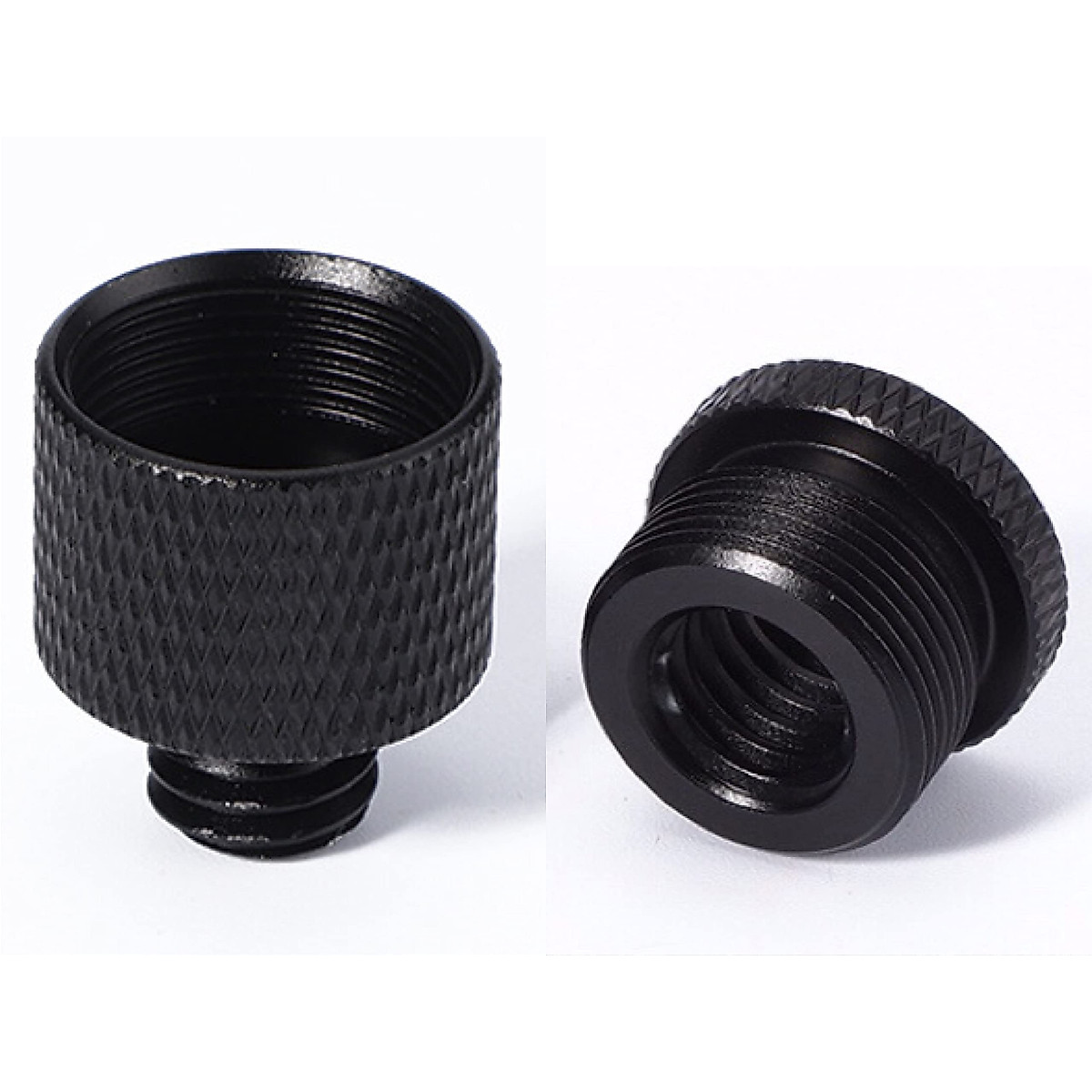 MxTong Mic Stand Adapter 5/8 to 3/8 and3/8 to 5/8 Mic Screw Adapter Thread for Microphone Stand Mount to Camera Tripod Adapter 2 Pack (mic screw adapter 5838 black)