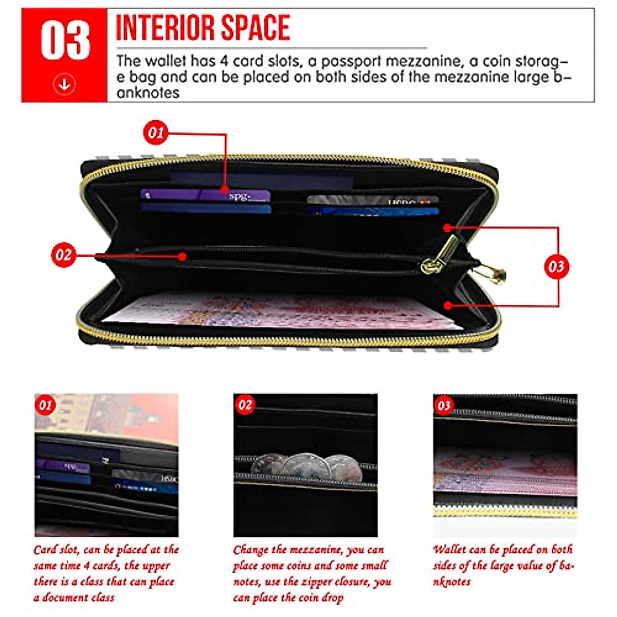 Howilath Starry Night Fashion Long Wallet Shopping Clutch Purse PU Leather Handbags for Ladies