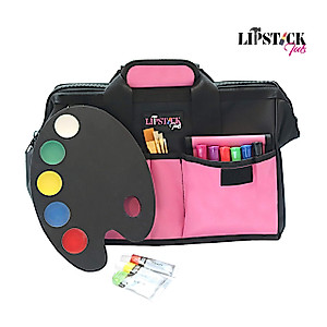 LipStick Tools 18-Inch Multi-Purpose Zip-Top Pink Storage Wide Mouth Tool Bag Organizer. Great for Home Improvement/Contractors Tools. Heavy Duty Storage Pockets and Shoulder Strap.