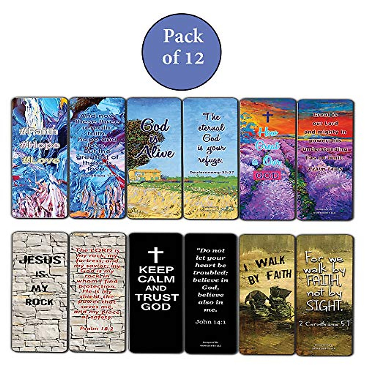 Favorite Bible Verses Bookmarks How Great is Our God Bookmarks (12 Pack) - Collection of Inspiring and Motivational Bible Verses - Scripture Cards Variety Bulk Buy - Sunday School Baptism Rewards