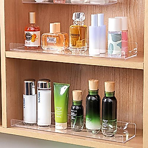 jomgeroz Acrylic Bathroom Shelves Wall Mounted Shower Shelve No Drilling Adhesive Thick Clear Storage & Display Shelves Bathroom Small Wall Shelf with Hooks