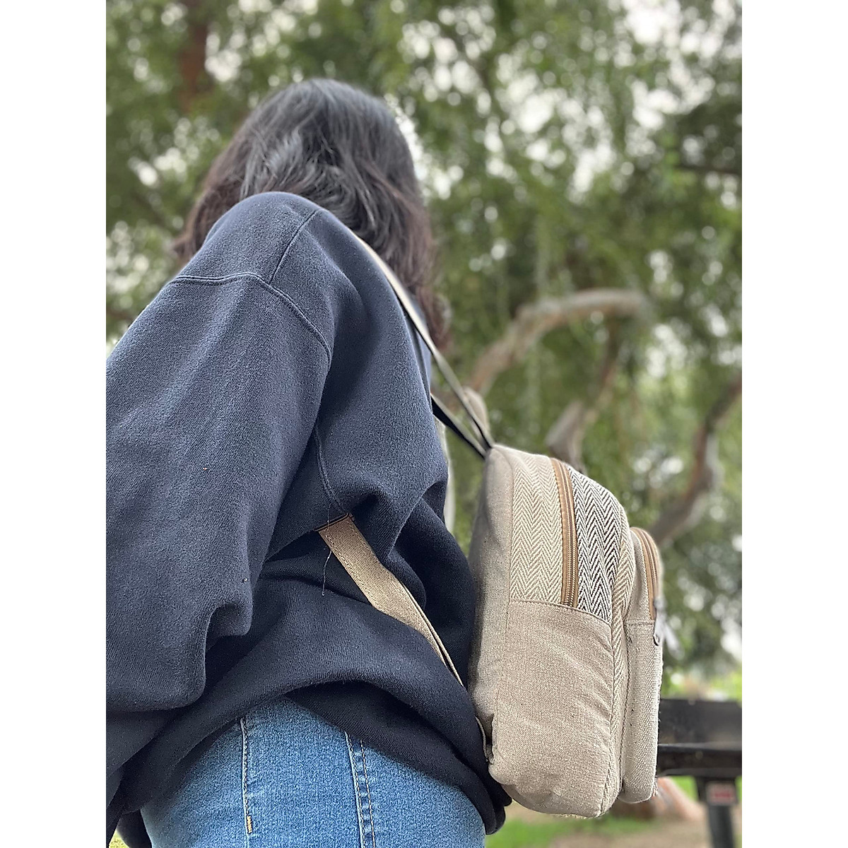 shroom hemp backpack, Small backpack, cotton stripe backpack, hippie backpack, trekking backpack, traveling backpack, nepali backpack, himalayan backpack, hemp backpack, small hemp backpack