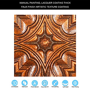 PAINTSDECOR Suspended Ceiling Tiles Farmhouse Tin Ceiling Tiles for Cafe Club Salon Hotel Store Bar 2'x2' PL36 Archaic Copper 10pcs