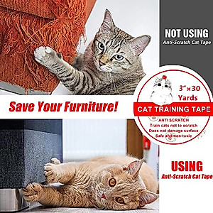 Multiple Sizes (3X30 Yards) Cat Training Tape, Double-Sided Cat Tape,Anti Cat Scratch Tape,cat Deterrent Tape,100% Transparent Clear,Stop Cats Scratching Your Couch, Doors Carpet, Furniture