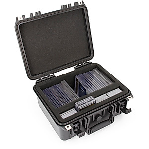 CASEMATIX Graded Card Storage Box Compatible with 40+ BGS PSA Sports Trading Cards with Top loader Card Storage Case Front Compartment, Waterproof Graded Card Case For Slabs and Toploaders