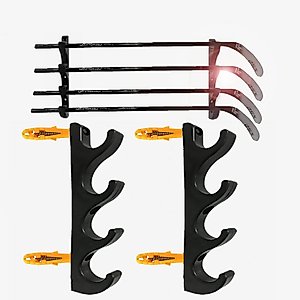 Pmsanzay Hockey Stick Rack, 4 Tier Wall Storage for Sticks,Hockey Stick Display Holder/Hanger Great for Home or Office Wall Mount - Hang Your ice Hockey Skates, Helmet, Gloves, Sticks Pads