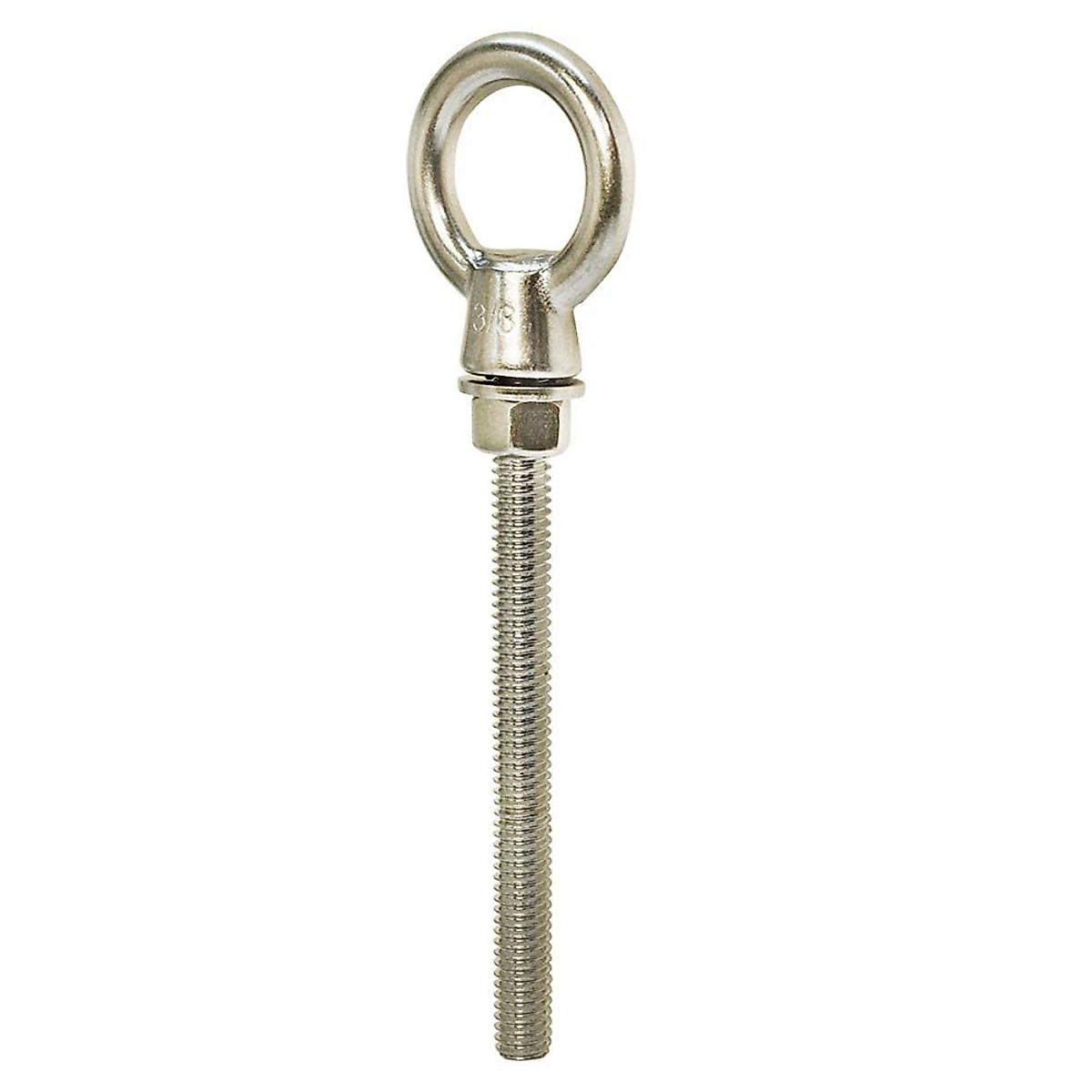 3/8 Inch x 6 Inch Stainless Steel Marine Shoulder Eye Bolt Capacity 1,000 Pounds