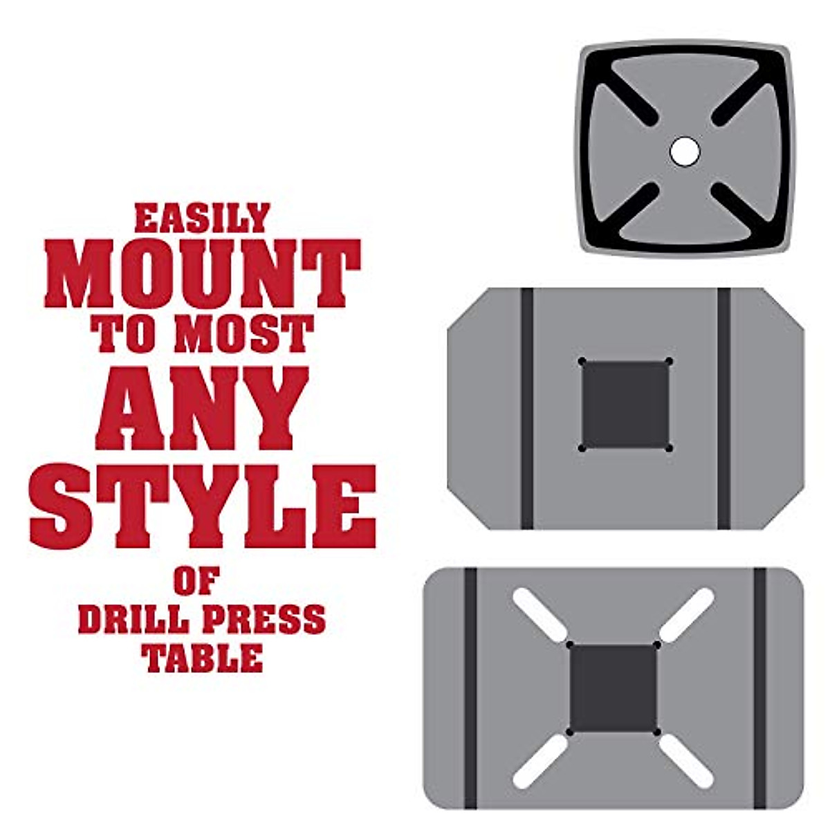 Fulton Deluxe 1 3/8 inch Thick Drill Press Table with Precision Tilt Capable Adjustable Fence System | 2 PVC Tipped Aluminum Hold Downs | Aluminum Flip Stop and Mounting Hardware