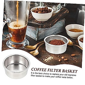 BIUDECO Coffee Filter Double Espresso Basket Household Espresso Basket Espresso Coffee Maker Strainer for Espresso Kitchen Drain Basket Espresso Machine Tea Filters Silver Stainless Steel