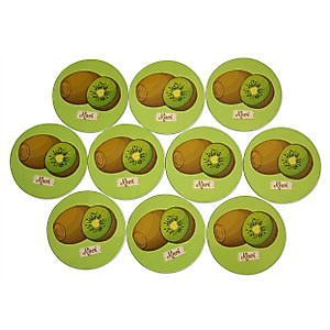 Novel Merk Kiwi Fruit Refrigerator Magnets, Small Circle Kiwifruit & Banner Design for Fridge, Gifts, Decor, Party Favors, & Prizes (10 Pack)