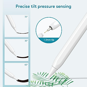 Stylus Pen for iPad Pencil 2nd Generation 5-10Mins Fast Charging, Stylus Pen Compatible with iPad 2018-2023 iPad Drawing Writing, Anti-Palm Mis-Touch, Tilt Sensitivity, Magnetic Design