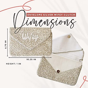 WIFEY Clutch Purse, Wifey Clutch Bag, Bride Clutch, Hand Beaded Purse, Gifts for Engagement, Bridal Shower, Bachelorette, Wedding Party