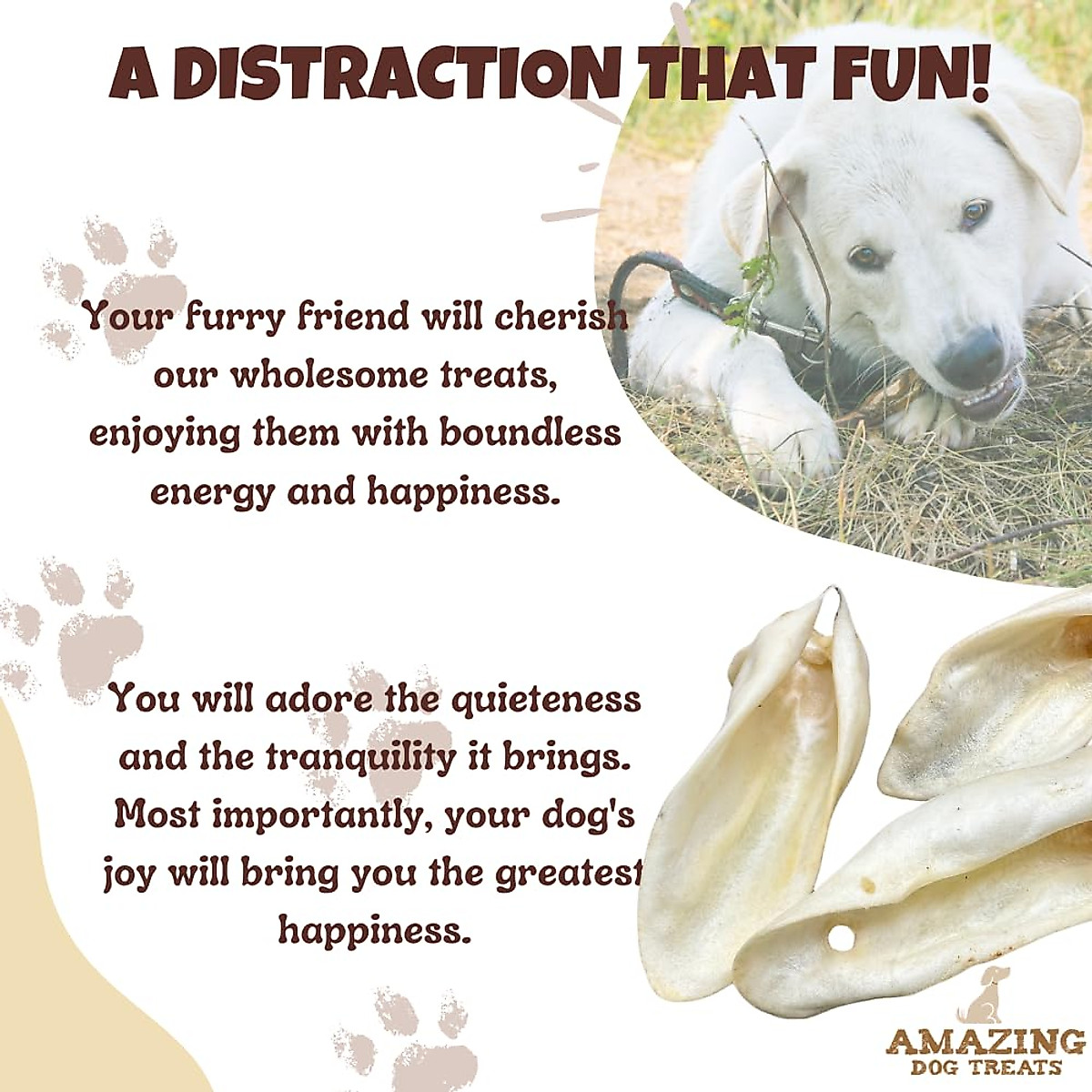 Amazing Dog Treats - Lamb Ears (15 Pcs/Pack) - Natural Dog Chews -Rawhide Alternative - Premium Choice Cut Lamb Ear Dog Bones - Excellent Dog and Puppy Chews - Grain Free Treats for Dog