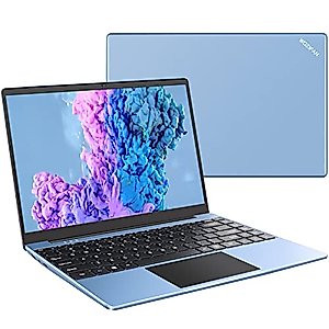 Ruzava 14" Laptop 6GB RAM 128GB SSD Traditional Laptops Computer Win 2.4G+5G WiFi BT 4.2 USB Adapter 1920x1080 FHD WOZIFAN with Wireless Mouse for Business Entertainment-Blue