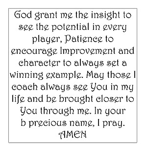 Football Coaches Prayer Gift, Football Gift for Coach, 8x10 PRINT on PHOTO PAPER