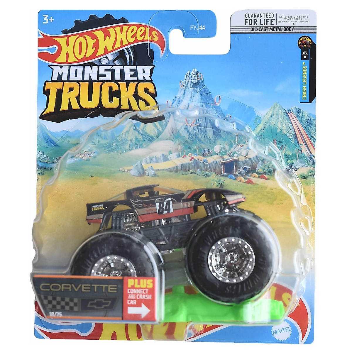 Hot Wheels Monster Trucks Corvette, Plus Connect and Crash Car 18/75