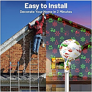 Christmas Lights, Laser Projector Light Outdoor Waterproof Landscape Spotlights Led Projection Show Xmas Lazer Display with Remote Timer for Holiday Halloween Patio Garden Yard Outside Decorations