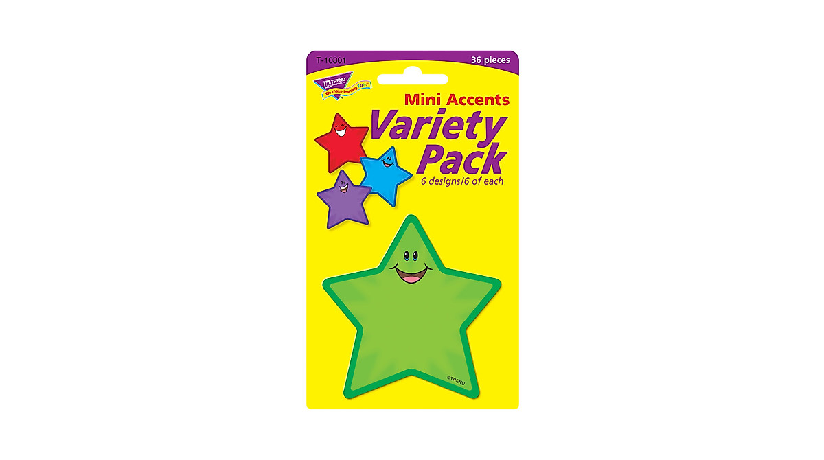 Trend Mini Stars Accents Pack | Vibrant Classroom & Craft Decor