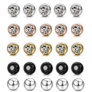 ORAZIO 25Pcs 16G Stainless Steel Replacement Balls Piercing Jewelry Balls for Women Men 3mm