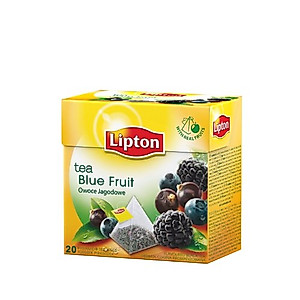 [Pack of 6] Lipton Black Tea - Blue Fruit - Premium Pyramid Tea Bags (20 Count Box)