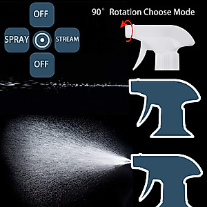 UUJOLY 16.9 oz Plastic Spray Bottle Trigger Empty Spray Bottles Clear Refillable Container for Water, Essential Oils, Hair, Cleaning Products, Adjustable Head Sprayer and Stream (2 Pack)