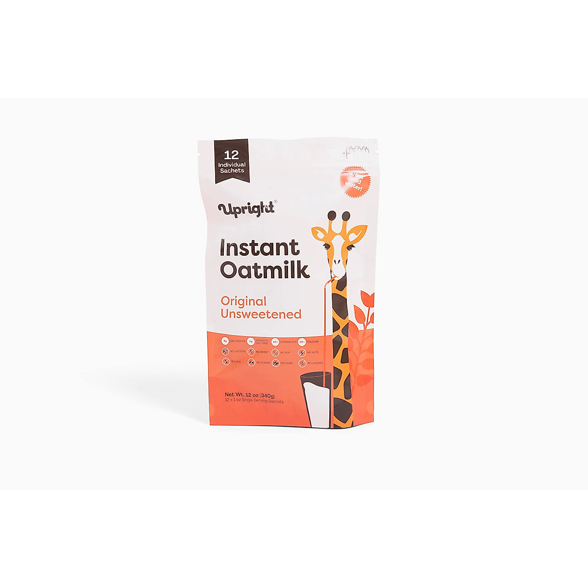 Upright High-Protein Instant Oatmilk (Original Unsweetened) (Single Serving - 12 Packets)