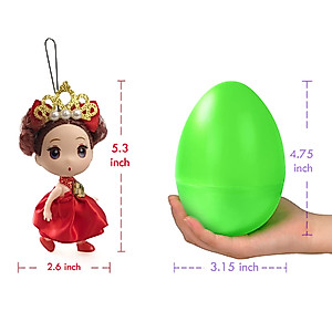 Jumbo Easter Eggs Basket Stuffers with Fashion Beauty Doll and Stickers for Girls Toddler Kids