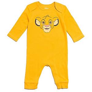 Disney Lion King Simba Newborn Baby Boys Snap Cosplay Coverall and Hat Set Lion King 0-3 Months