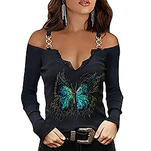 Womens Dressy Blouses Tops, Casual Long Sleeve Loose Fit Button Down Shirts Long Sleeve Shirts for Women Trendy Dressy Casual Blue