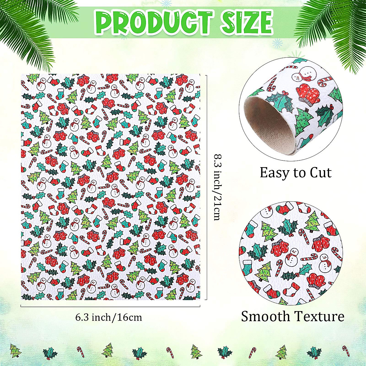 Weewooday 18 Pieces Christmas Faux Leather Sheets Thanksgiving Halloween Fabric Sheets Synthetic Leather Sheets Holiday Faux Leather Sheets for DIY, 6.3 x 8.3 Inch