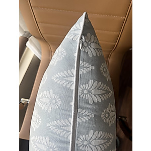 VAGMINE Block Printed Decorative Square Accent Throw Pillow Cover - Sofa, Chair, Couch, Living Room, Bedroom, Farmhouse Home Decor - Block Booti-Robins Egg, 24x24 Inches