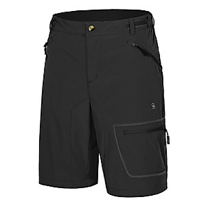 Little Donkey Andy Men's Lightweight Quick Dry Hiking Shorts Breathable Outdoor Cargo Shorts for Fishing Travel Casual Black XL