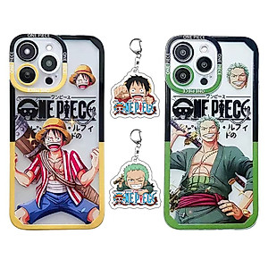 Cool Japan Anime Case Clear Cartoon Compatible with for iPhone XR Pattern Back Soft Silicone Clear TPU with Anime Keychain Case for Teen Boys and Girls Women(XR Yellow)