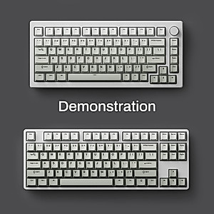 Akko PBT Keycaps Cool Gray Gradient Theme 132-Key Cherry Profile Double-Shot Keyboard Keycap Set with MX Style Stem for Mechanical Keyboards