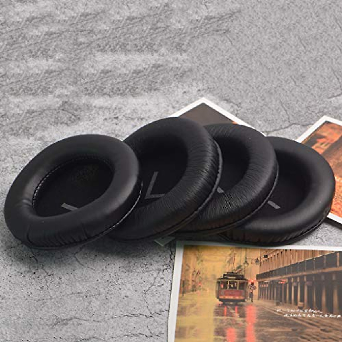 Wondiwe Ear Pads, 1Pair Replacement Soft Memory Foam Earpads Leather Ear Cushion Cover Pads for AKG K52 K72 K92 K240 Headphones Accessories