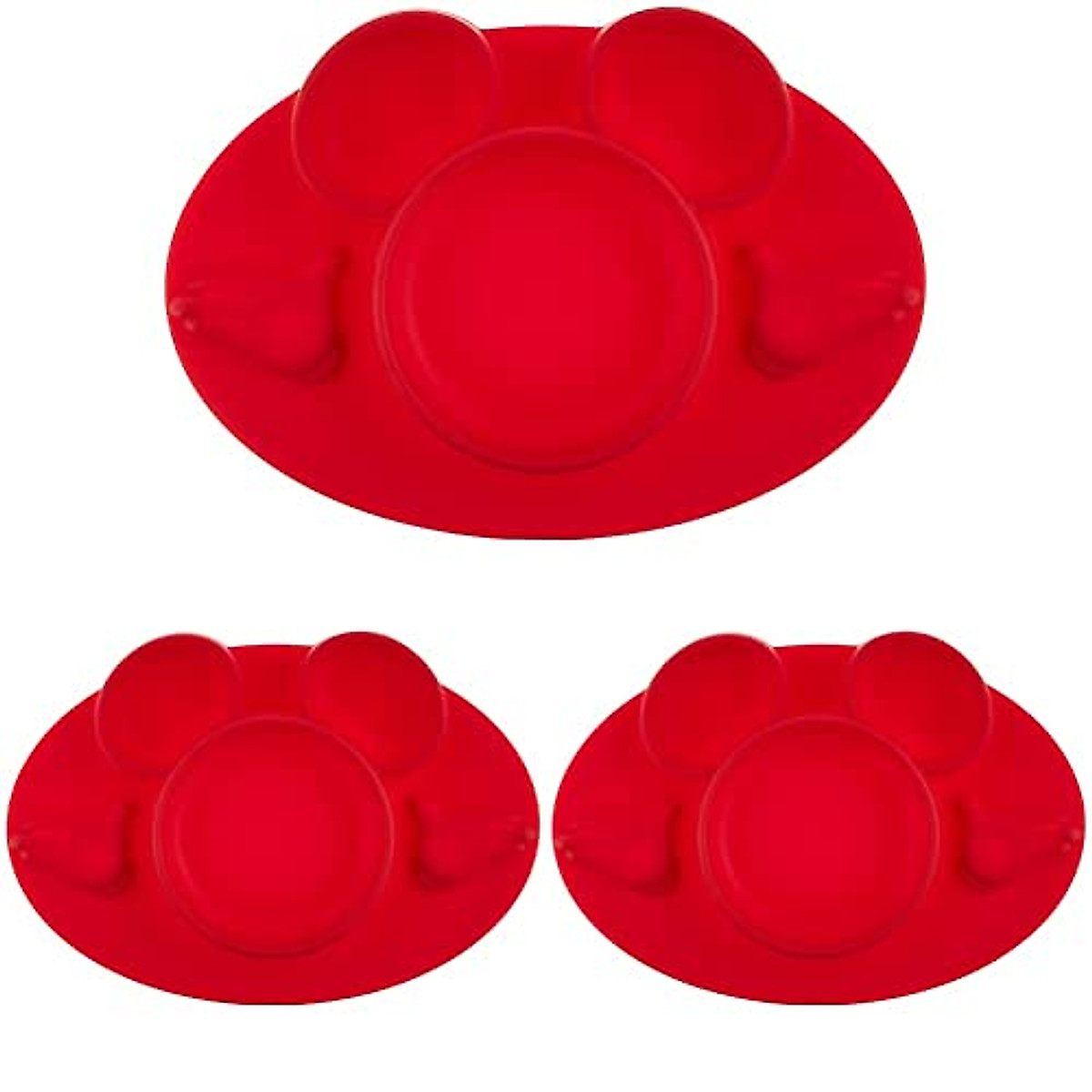 The First Years Disney Mickey Mouse Silicone Place-mat, Red (Pack of 3)