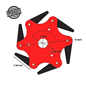 Universal 6 Teeth Trimmer Head, Blade Adapter Kit, 6 Steel Razors Trimmer Head, Thrust Plate Guard Washer, Thrust Washer, Rider Plate, Lock nut, Lawn Machine Parts Replacement Accessary
