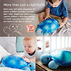 Cloud b Calming Nightlight Star Projector | Gentle Brightness | 3 Colors | 8 Constellations | Auto-Shutoff | Twilight Turtle Blue