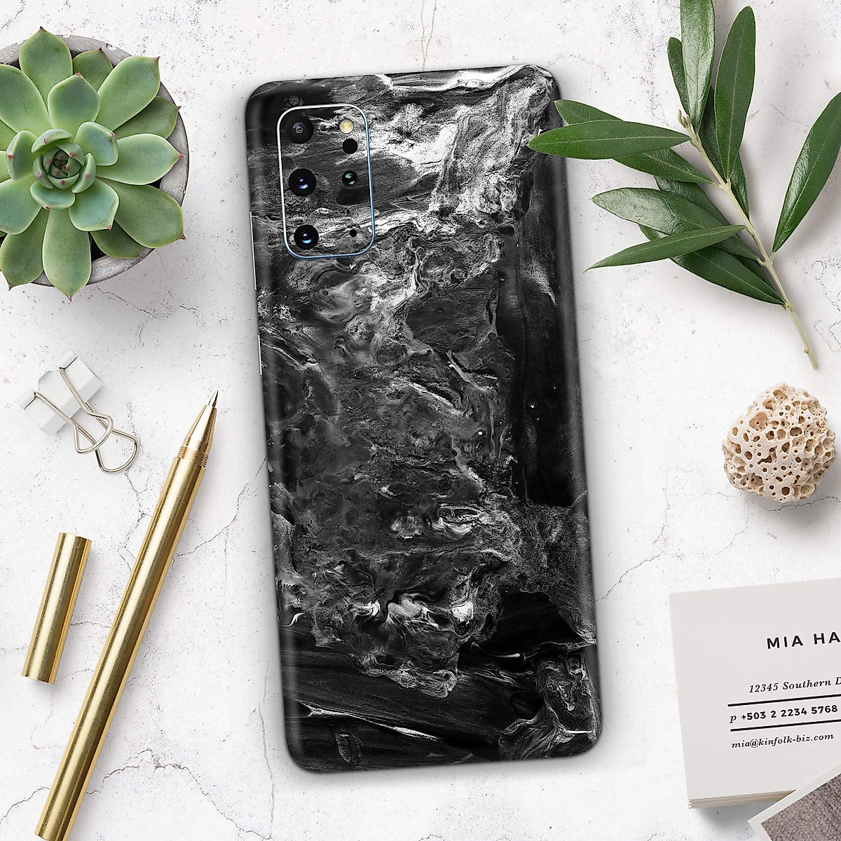 DesignSkinz Liquid Abstract Paint V54 Protective Vinyl Decal Wrap Skin Cover Compatible with The Samsung Galaxy S20 (Screen Trim & Back Glass Skin)