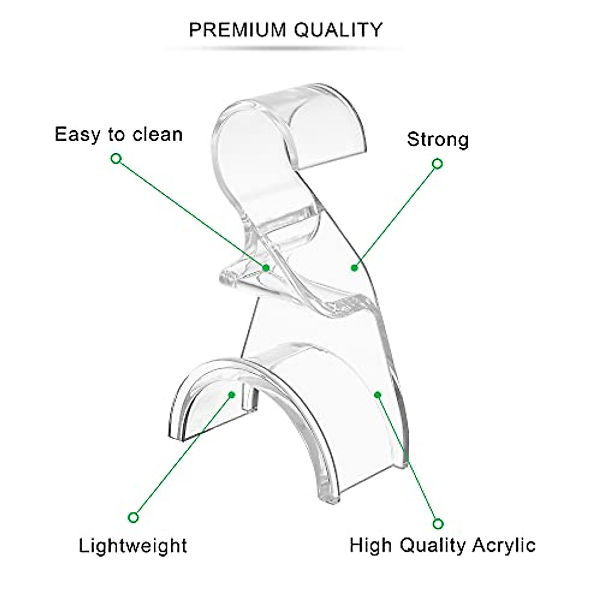 Purse Hanger Organizer for Closet 3 Pack - Durable Luxury Acrylic Holder for Handbag Tote Bag Satchel Backpack Crossover - Holds Up to 66Lbs – Easy to Clean, No Tools Required