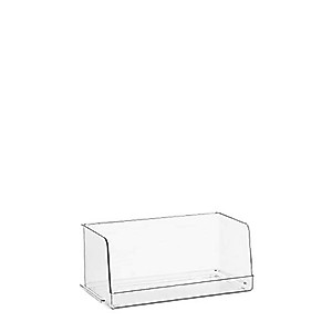 Set of 4 Clear Pantry Organizer Bins Stackable Household Plastic Food Storage Basket with Wide Open Front for Kitchen, Countertops, Cabinets, Refrigerator, Freezer, Bedrooms, Bathrooms - 12" Wide