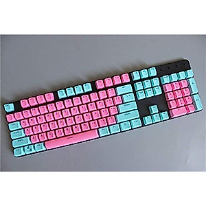 87/104 Keys Miami Doubleshot PBT Backlit Translucent Keycap Key caps ANSI/ISO Layout OEM Profile for 60%/87 TKL/104/108 Cherry MX Mechanical Gaming Keyboard (104 Keys)