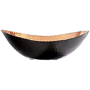 Elegance Oval Bowl, 14.75" x 11", Black/Copper