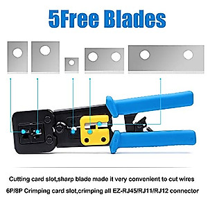 Knoweasy Pass Through Crimper - Versatile RJ45 Crimp Tool for EZ, RJ11, RJ12, RJ45 Regular and End-Pass-Through Connectors - Achieve Professional Quality Connection