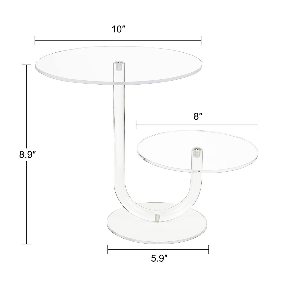 J Cake Display Stand 2 Tier Acrylic Cupcake Tower Display Premium Cupcake Holder Dessert Tree Tower for Birthday Cady Bar Party Décor Weddings Birthday Parties Events (Premium Acrylic 10") (10inch)