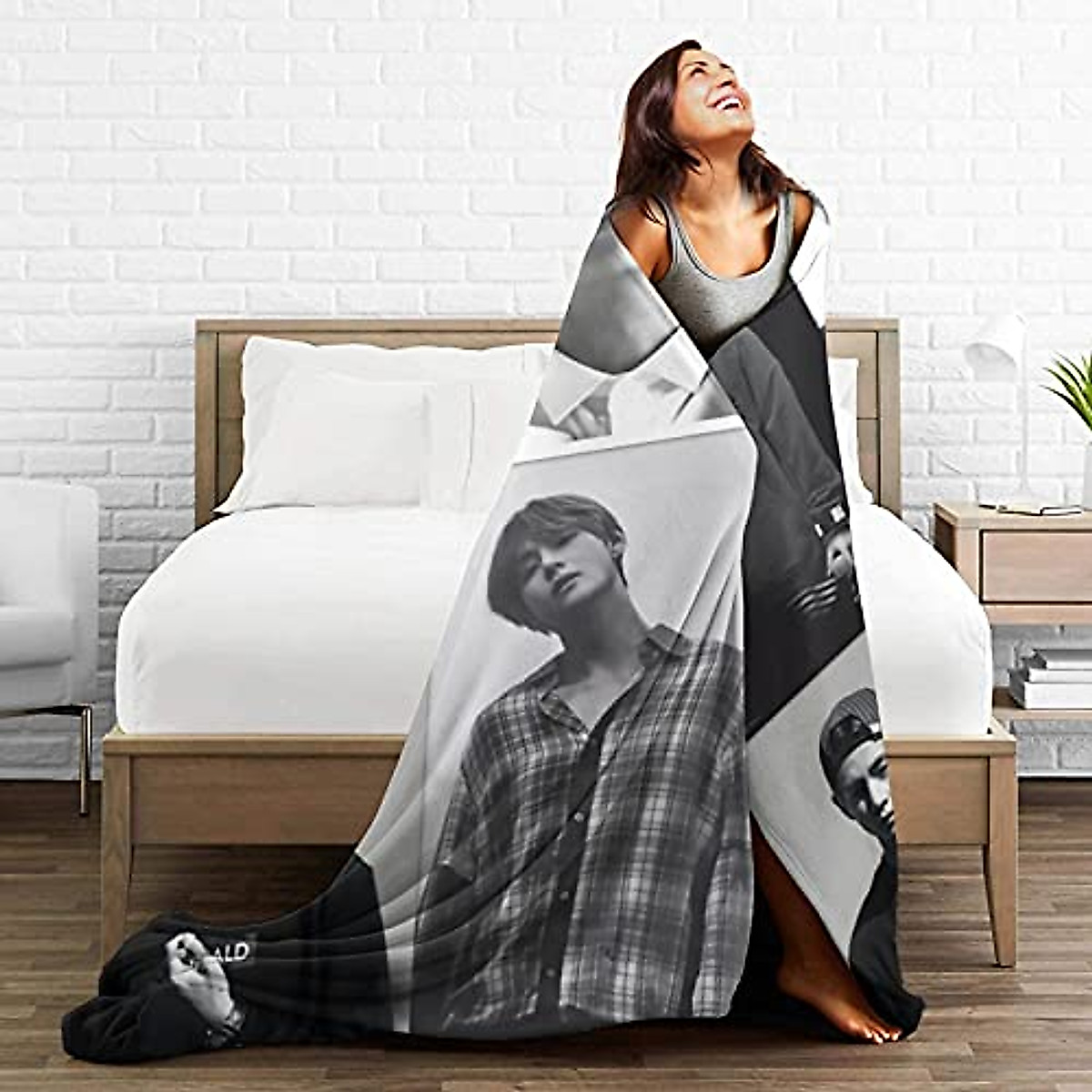 Throw Blanket Kim Taehyung Soft Fleece Blanket for Bed Sofa Couch Office Travelling Lightweight Soft Flannel Blankets for Home …